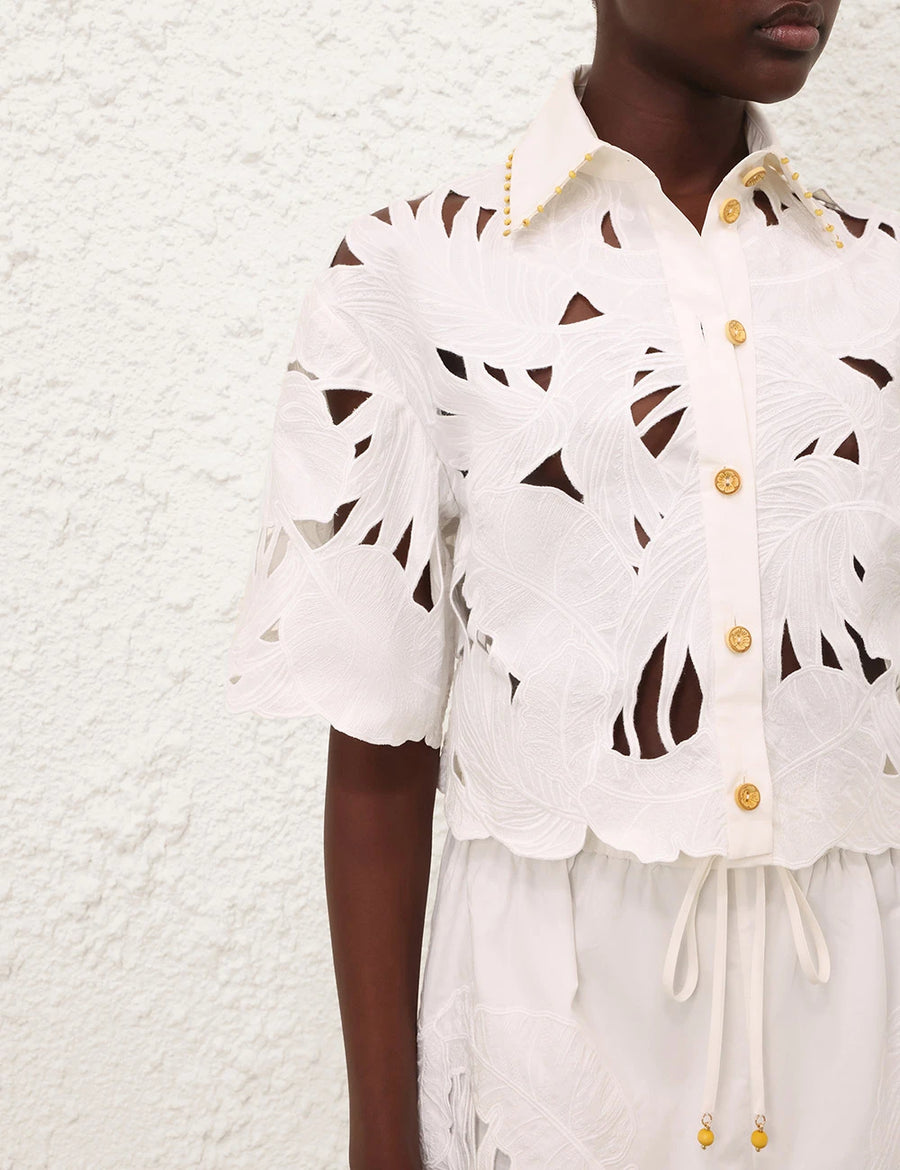 Mahon Embroidered Crop Shirt – MALA Boutique